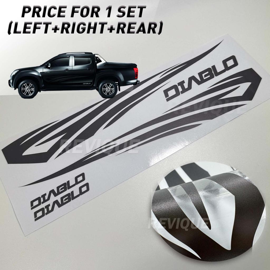 Isuzu D-Max Diablo Side Body Sticker (Design 5) – Large Car Decal ...