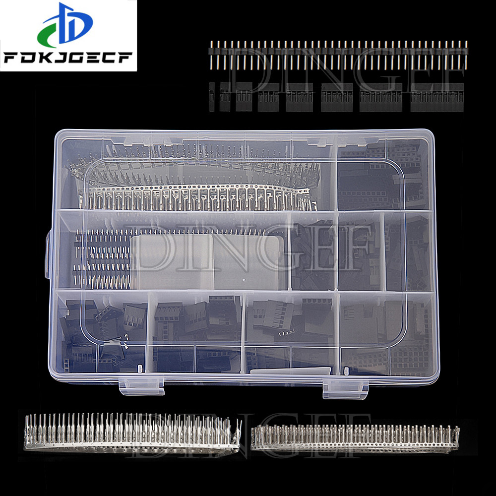 1450PCS 1P~10P DuPont Shell Kit 2.54mm with Pin Header DuPont Male ...