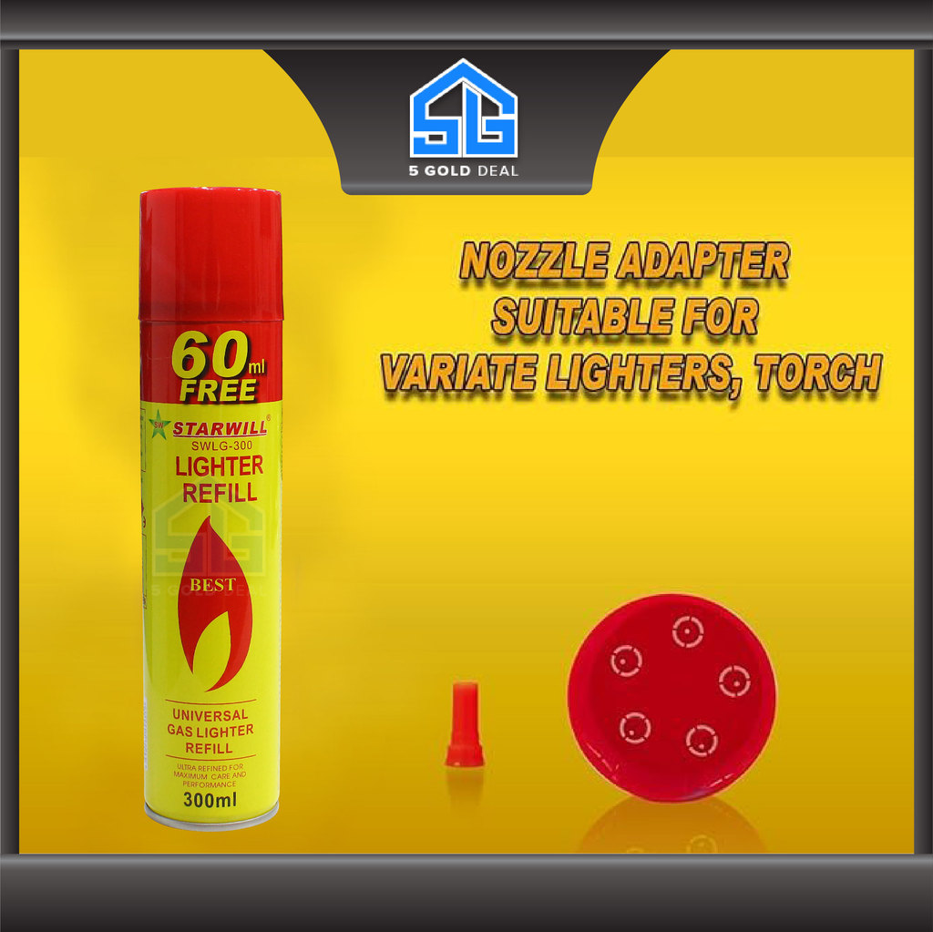 STARWILL High Purity Universal Gas Lighter Butane Refill Pemetik Api ...