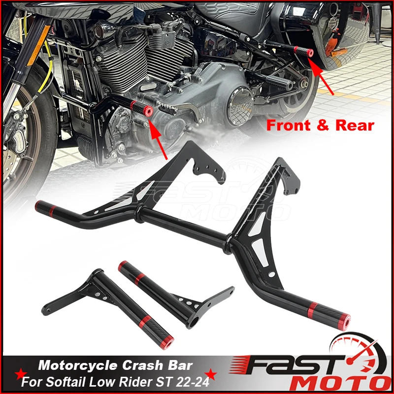 Motorcycle Front Engine Guard Crash Bars Rear Saddlebag Falling ...
