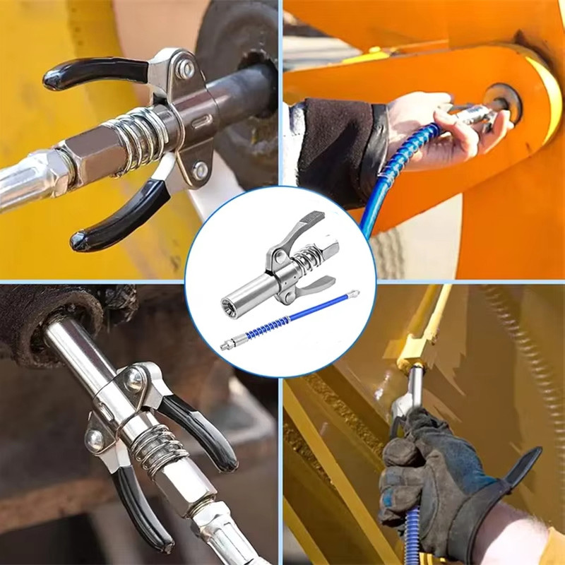 Double Handle Grease Gun Self Locking/Quick Release Nozzle Tip/High ...