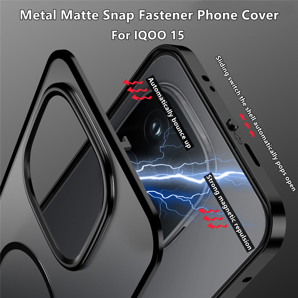 Case For IQOO 15 Ultra ⭐Metal Matte Magnetic Phone Cover⭐ Shockproof ...