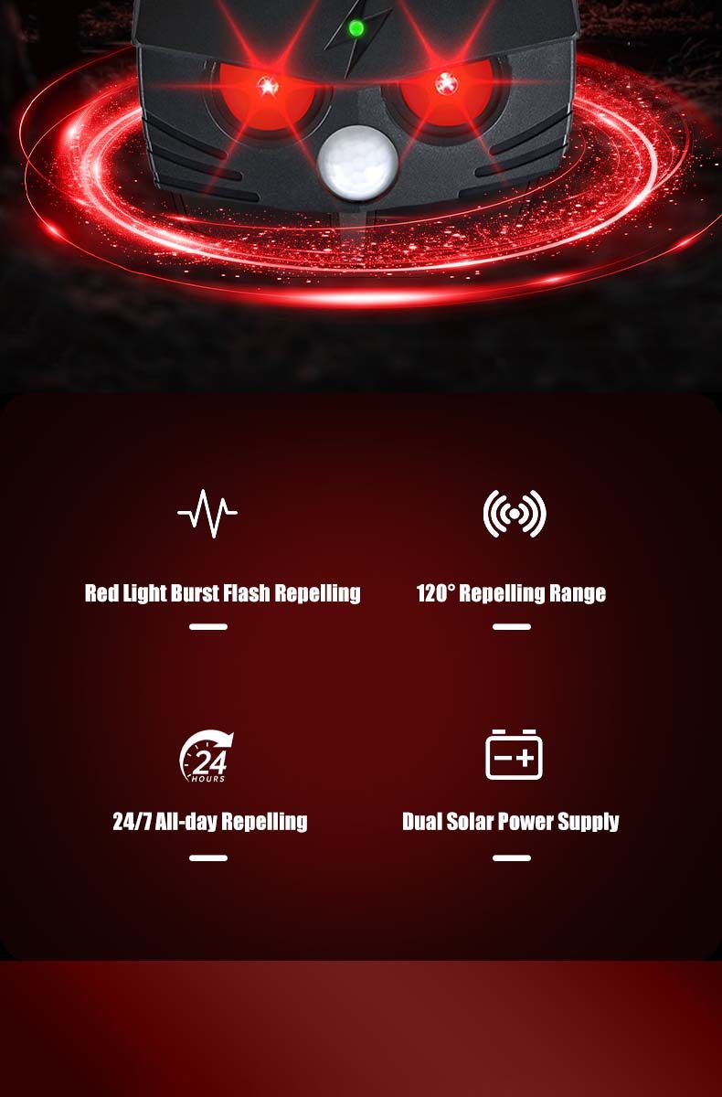 Cat repellent Ultrasonic 720° AI chip Repeller Stray Cats,Dogs,Monkeys ...