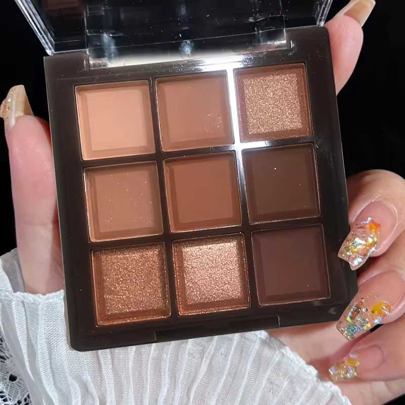 2024 Mocha Chocolate 9 Colors Eyeshadow Palette Matte Pearly Glitter ...