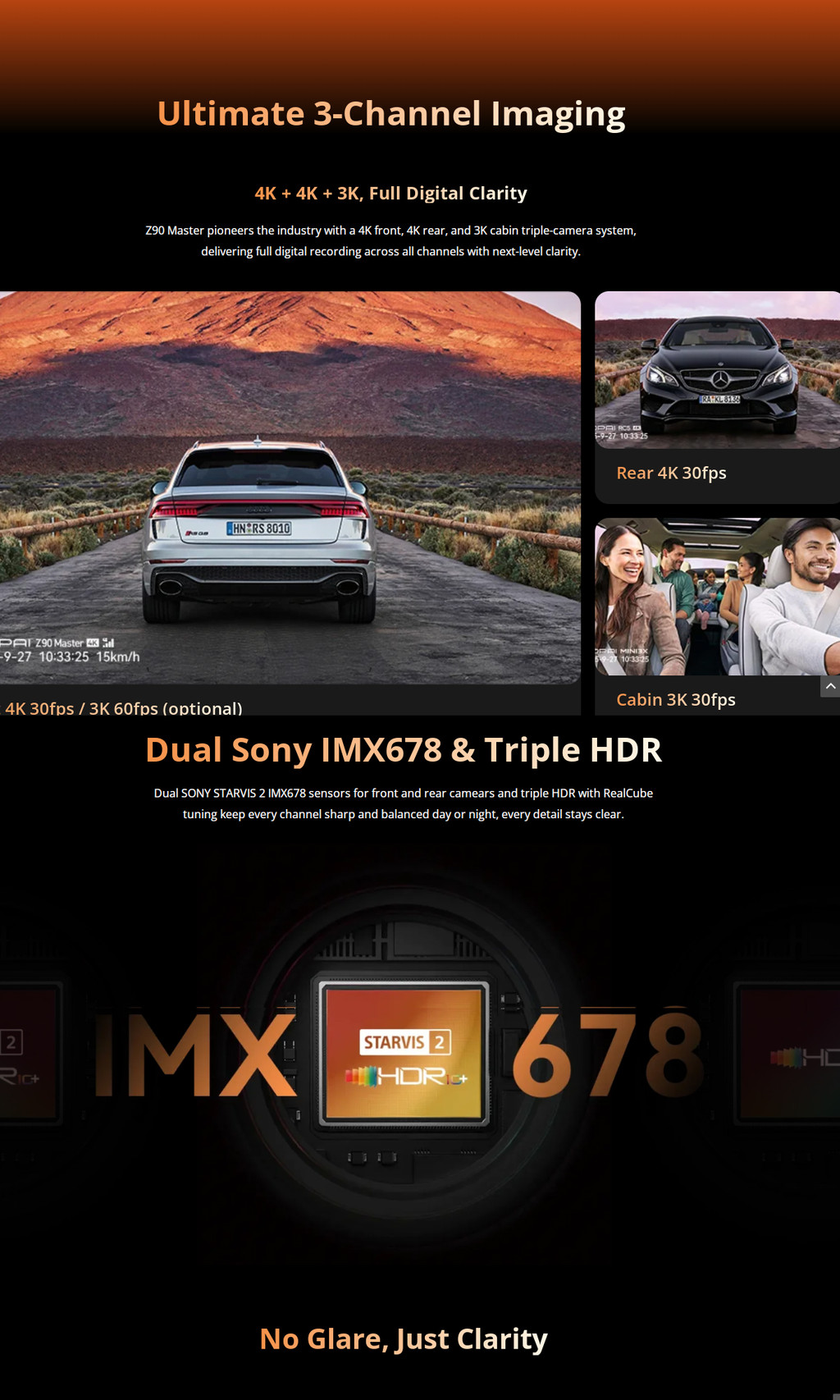 DDPAI Z90 Series Dash Cam | Dual Sony STARVIS 2 IMX678 | AI Portrait ...