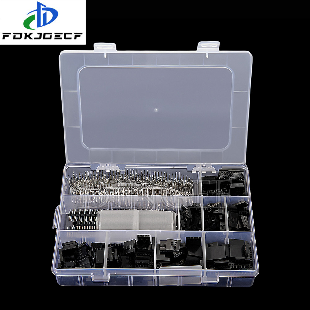 1450PCS 1P~10P DuPont Shell Kit 2.54mm with Pin Header DuPont Male ...