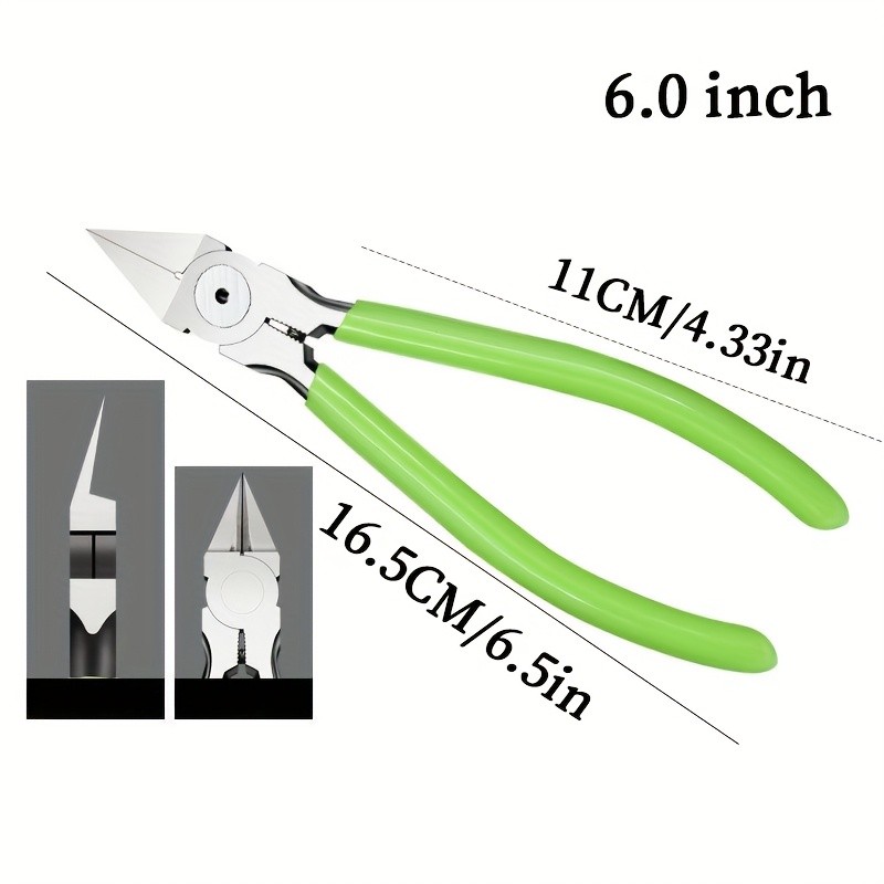 Ergonomic 6-Inch Green Ultra-Thin Modeling Plier - Super Sharp Blade ...