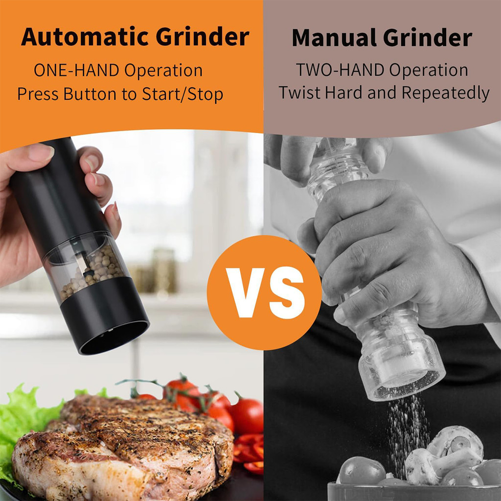 2Pcs Rechargeable Mills Electric Spice Mills with Storage Base ...