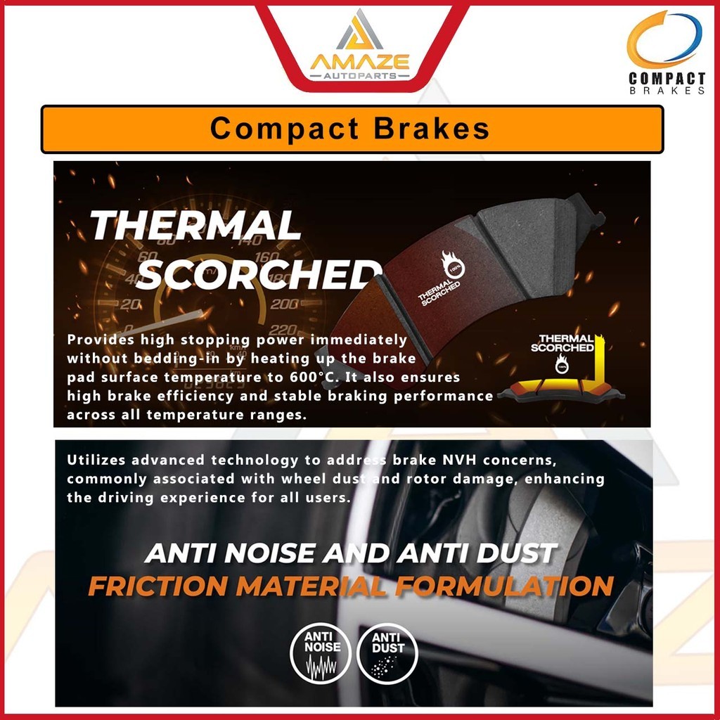 Compact Nano X Ceramic Brake Pad for Ford Ranger T6 & T7 (2012-2022 ...