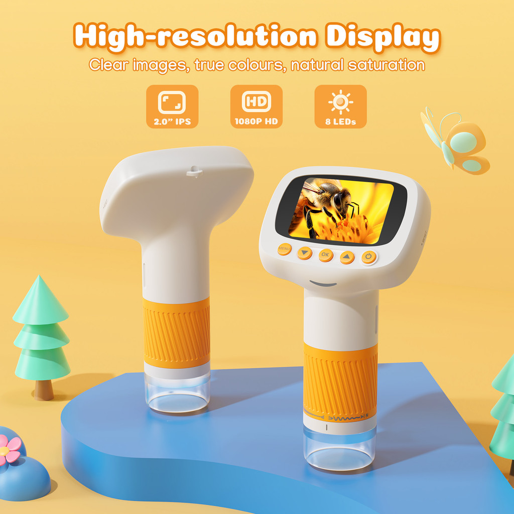 1000X Digital Pocket Microscope for Kids Handheld STEM Toy with 2.0 ...