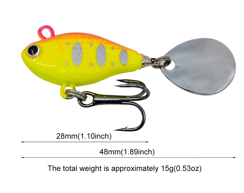 WALK FISH 1Piece 48mm 15g VIB Fishing Lure Swivel Spoon 3D Eyes ...
