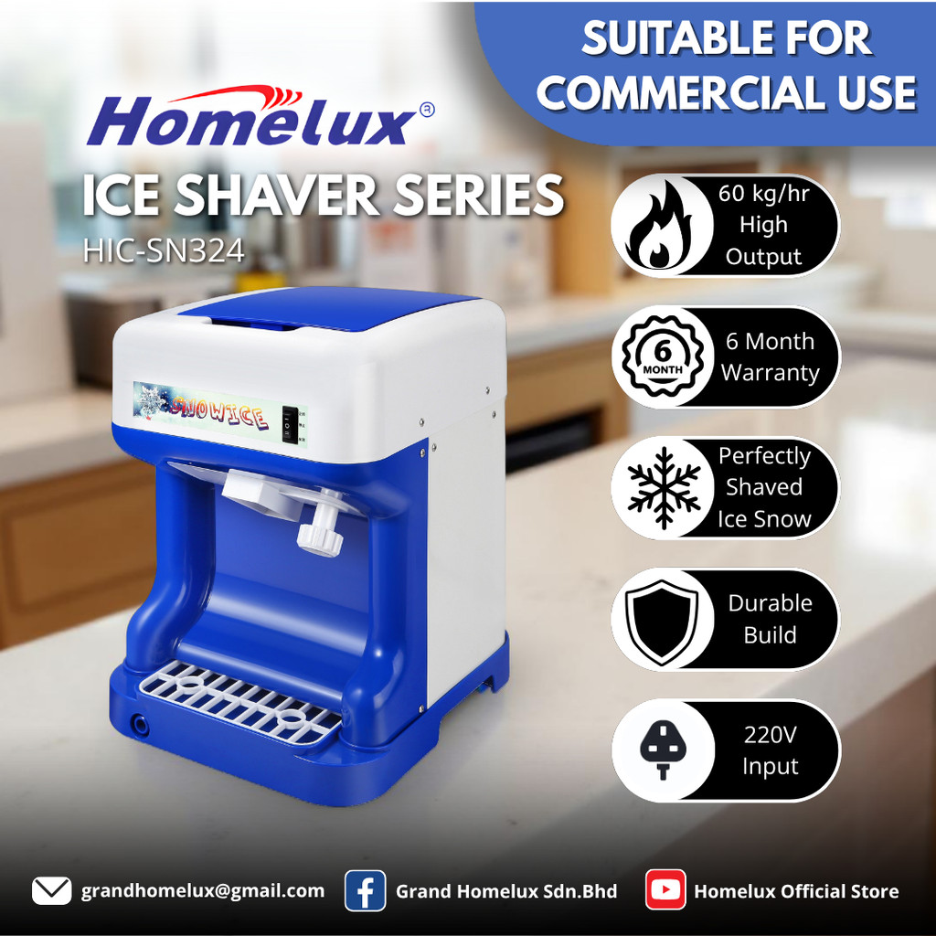 HOMELUX ICE CONE MACHINE ICE SHAVER SERIES HIC-SN324 MESIN PENGISAR AIR ...