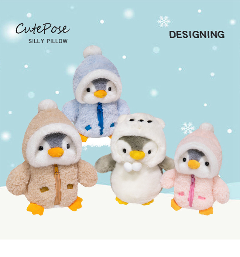 Cross-Dressing Penguin Doll Hat Penguin Plush Toy Soothing Rag Doll ...