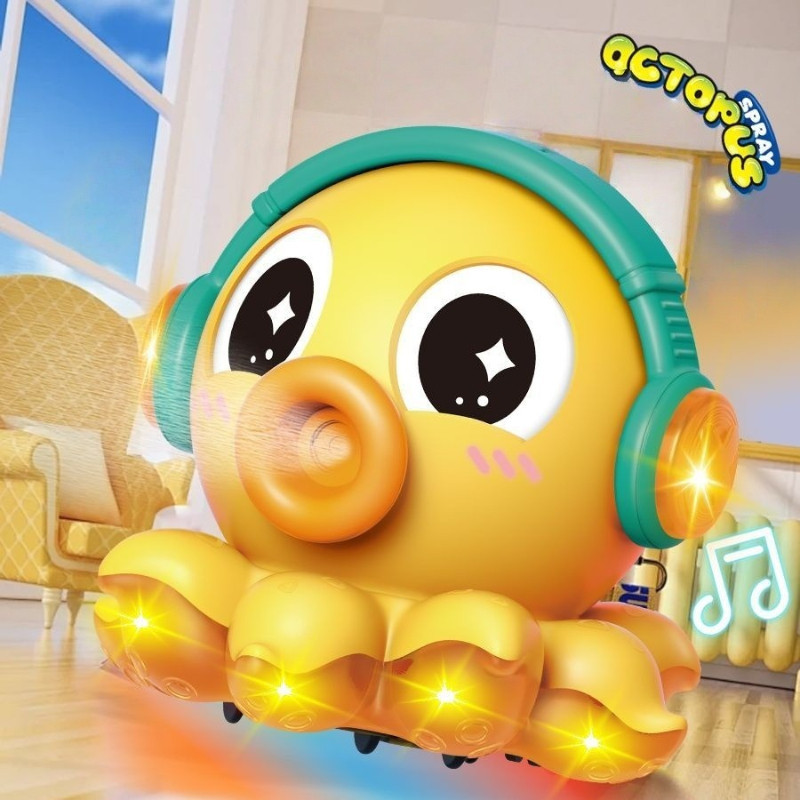 Electric Octopus Toy Cute Walking Toy with Lights and Spray Baby Music ...