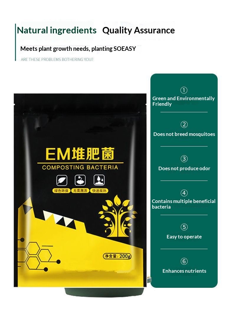 EM Bokashi Bran 200g Kitchen Waste Composting Powder Bakteria Pengurai ...
