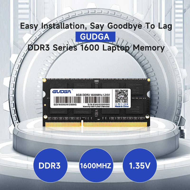 GUDGA Laptop RAM Note Memory 2GB 4GB 8GB DDR3 204 PIN SODIMM 1.35V ...