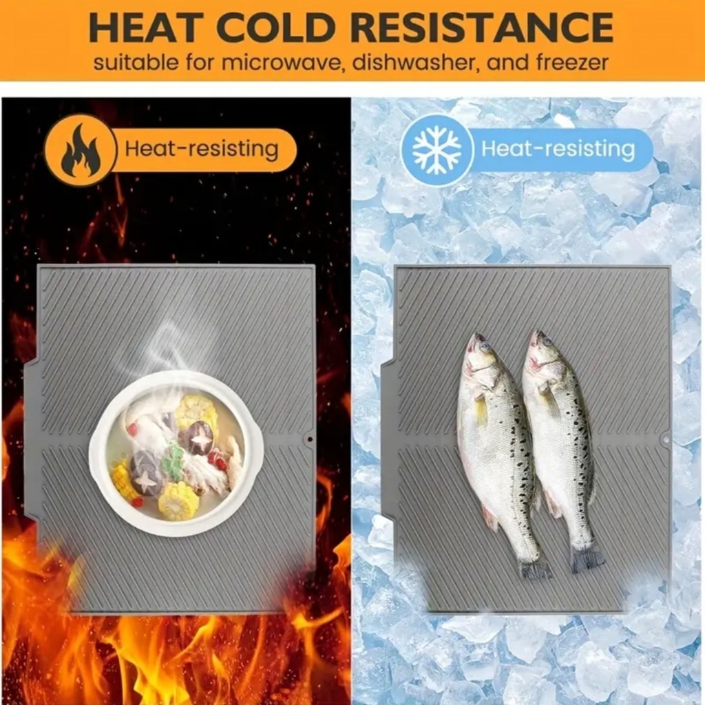 Multi-Purpose Kitchen Mat Silicone Dish Drying Mat Heat/Cold Resistant ...