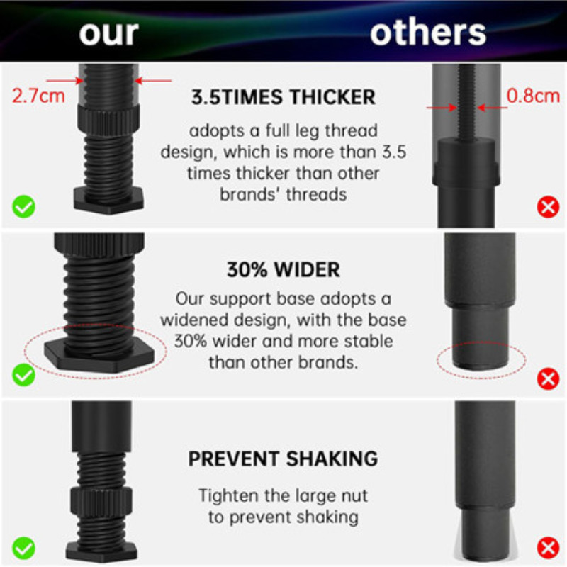 13-38CM Adjustable Bed Leg Telescopic Bed Beam Support Reinforcement ...