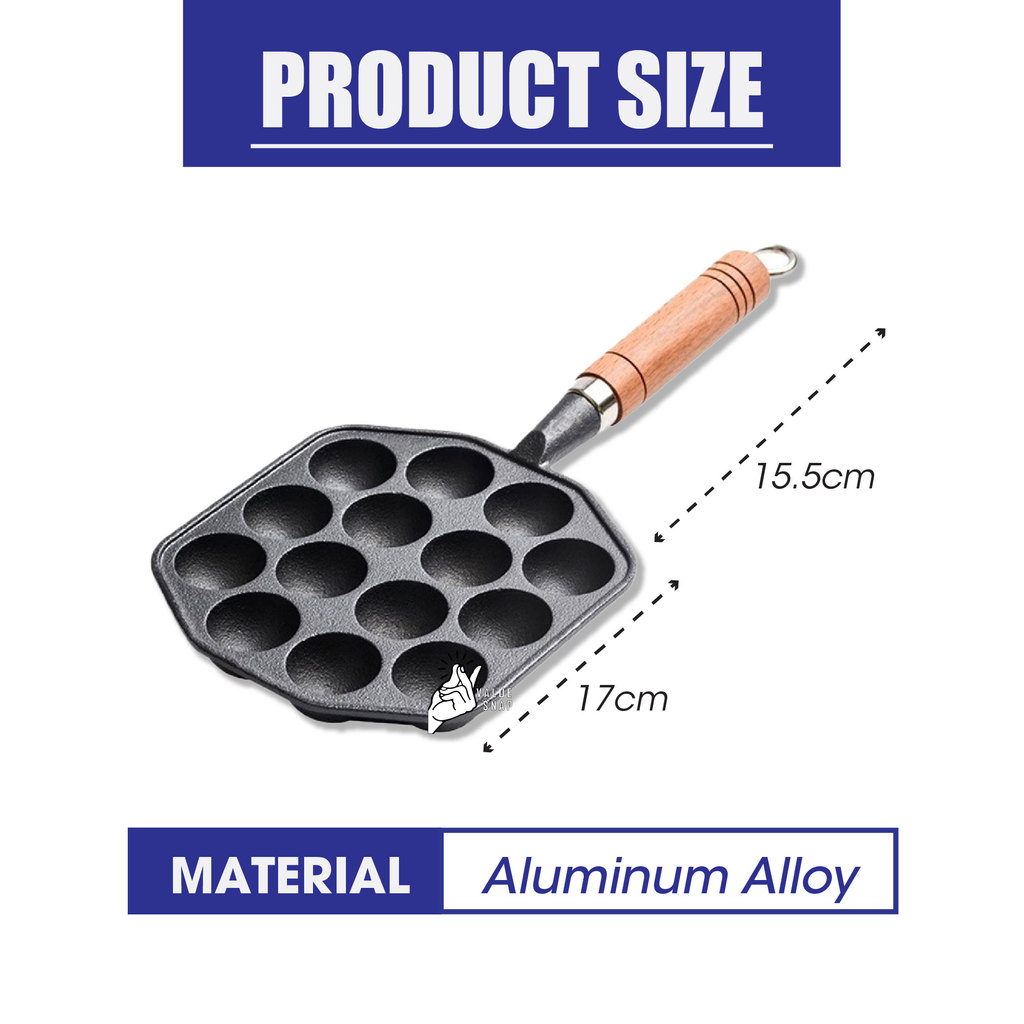 Takoyaki pan kuali Takoyaki grill maker periuk 14 Hole aluminum alloy ...