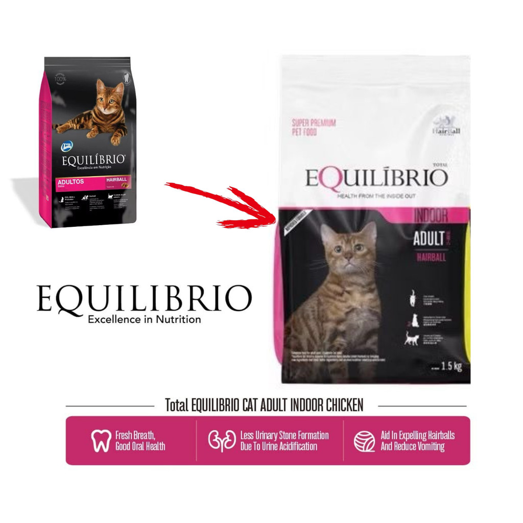 Equilibrio Cat Dry Food 7.5kg Adult Hairball Long Hair Kitten | Shopee ...