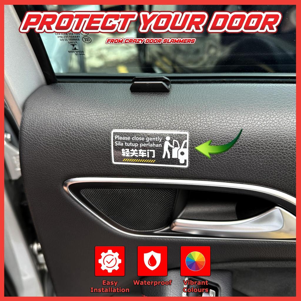 Do Not Slam Door Sticker [2pcs] for E-Hailing, Grab, Taxi, or Private ...
