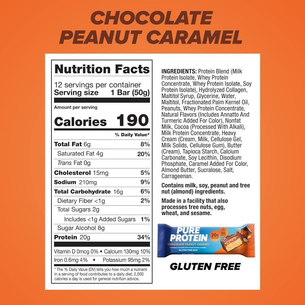 Pure Protein Bars High Protein Build Muscle Post Workout 6 to 12 Pack ...