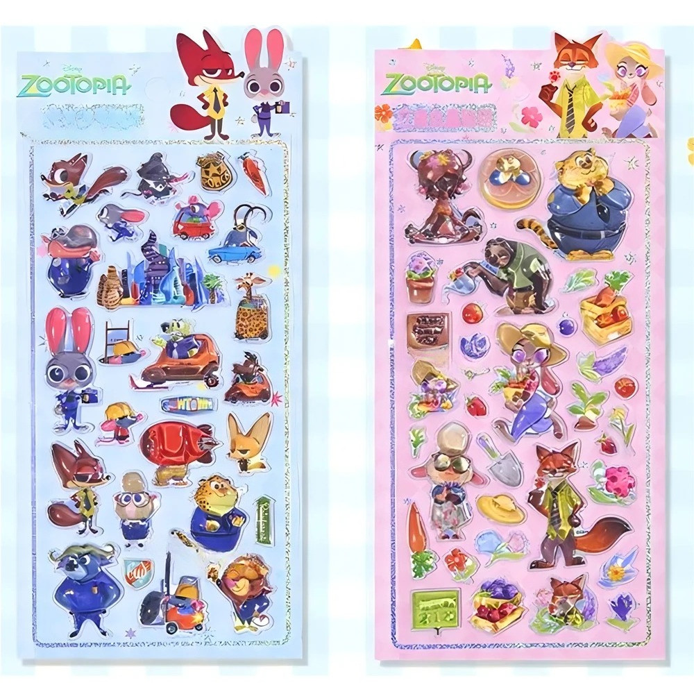 Zootopia 3D Crystal Sticker Cute Judith Nick Stationery Paster Kids ...