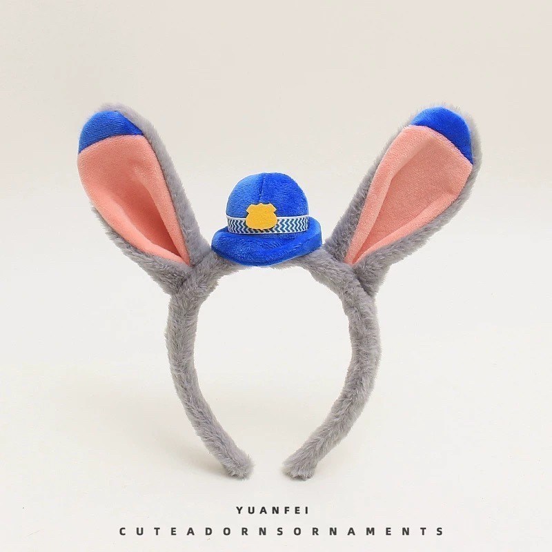 Zootopia Nick and Judy Adjustable Headband Cute Judy Plush Headband ...