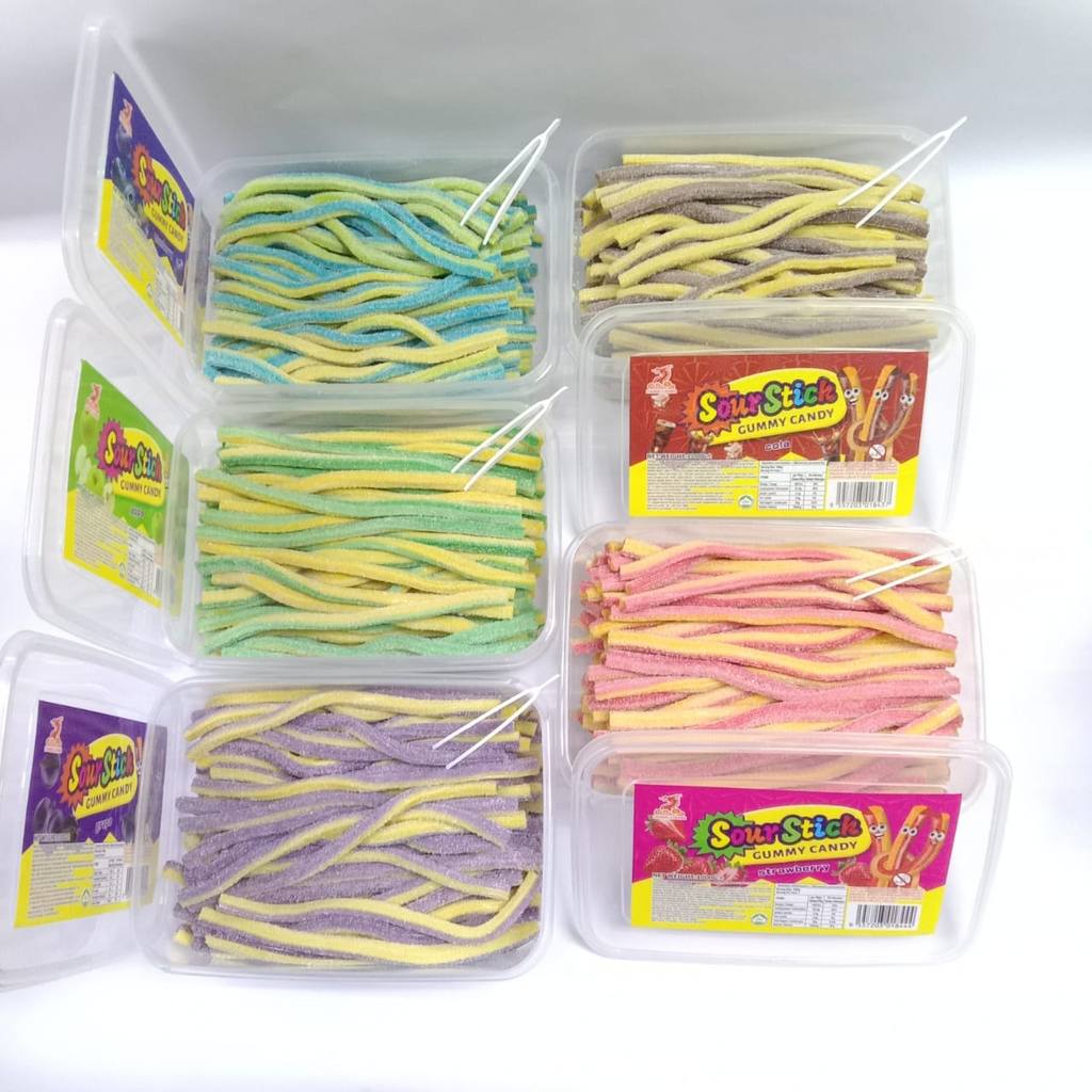 *Percuma Tupperware“ 1KG Sour Stick Gummy Candy | Assorted Flavours ...