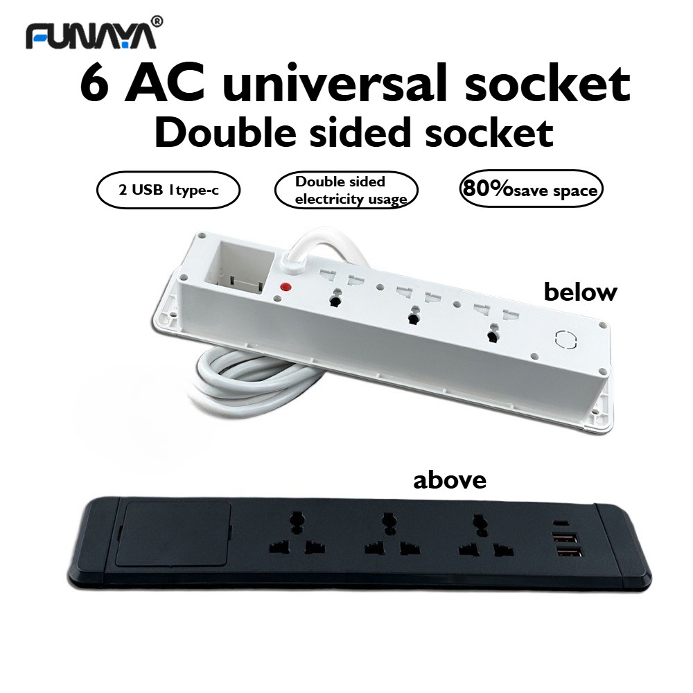 FUNAYA Universal Double-sided Desktop Embedded Socket with MK SG MY UK ...