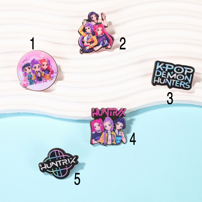Kpop Demon Hunters HUNTRIX Cartoon Animal Idol Acrylic Brooch | Shopee ...