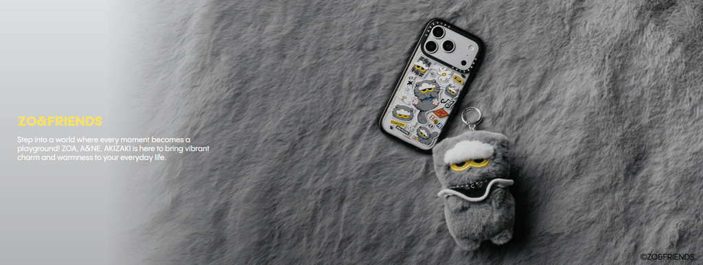 CASECASE X ZO&FRIENDS ZOA Sticker Case Black Edge Clear Hard Magnetic ...