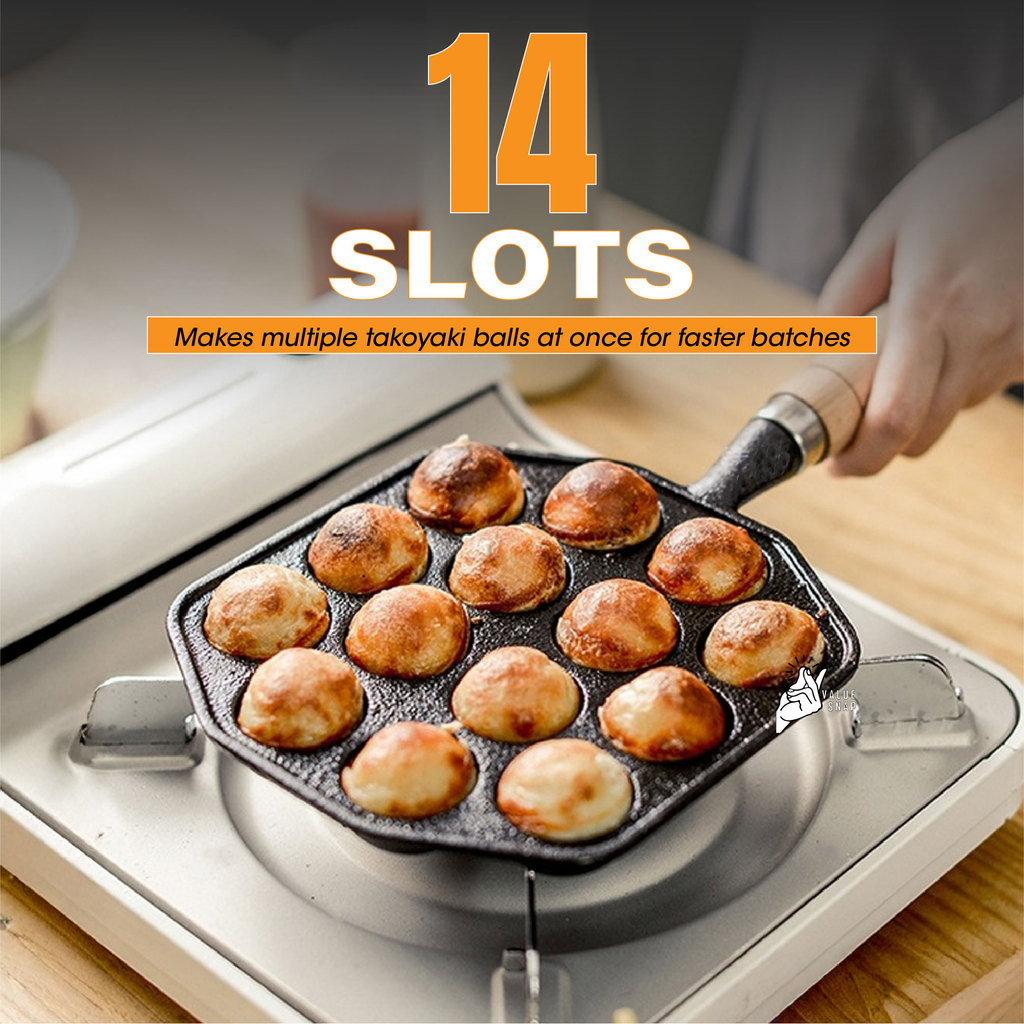 Takoyaki pan kuali Takoyaki grill maker periuk 14 Hole aluminum alloy ...