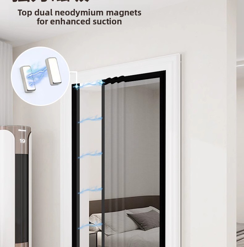 YoCiao Magnetic Screen Door – Track Sliding Mosquito Net Partition ...