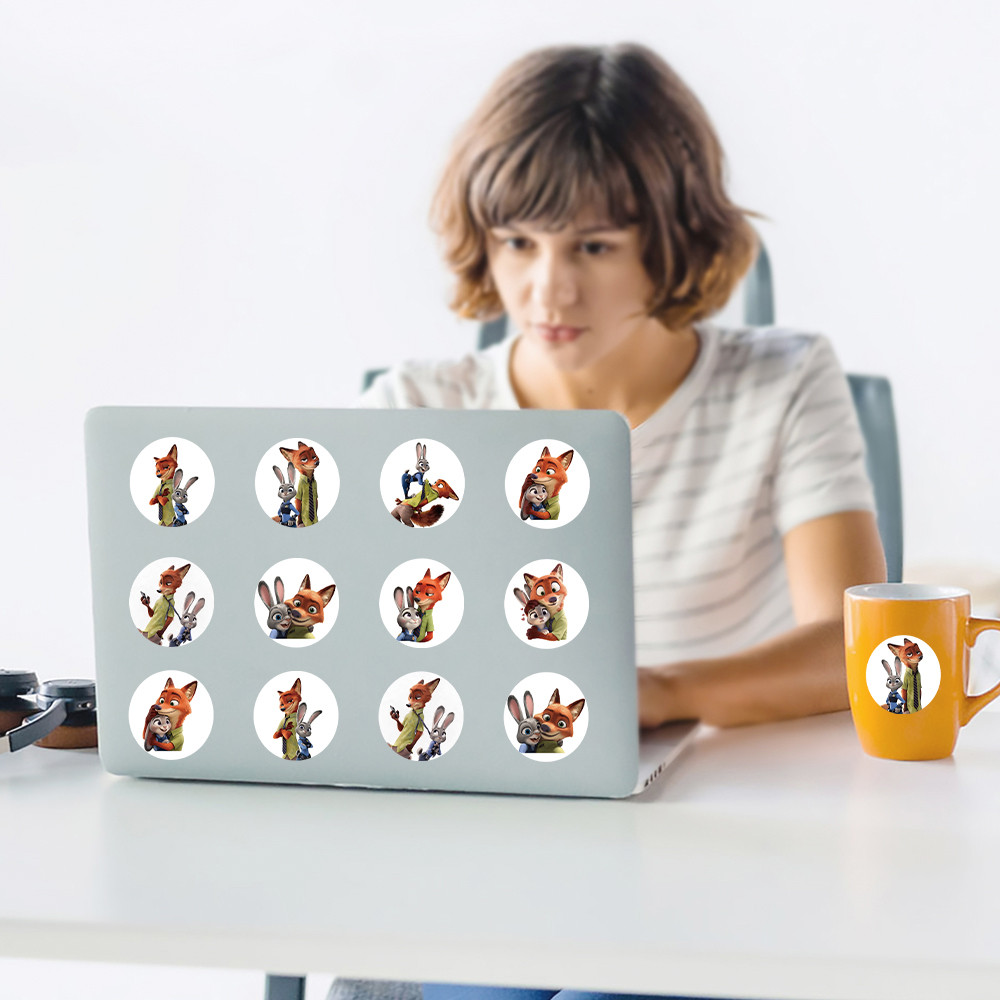 500pcs Anime Zootopia 2 Seal Stickers Roll Kawaii Judy Nick Cartoon ...