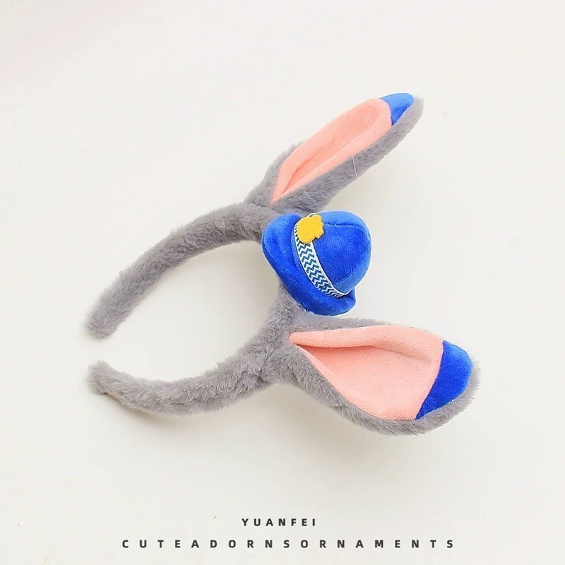 Zootopia Nick and Judy Adjustable Headband Cute Judy Plush Headband ...