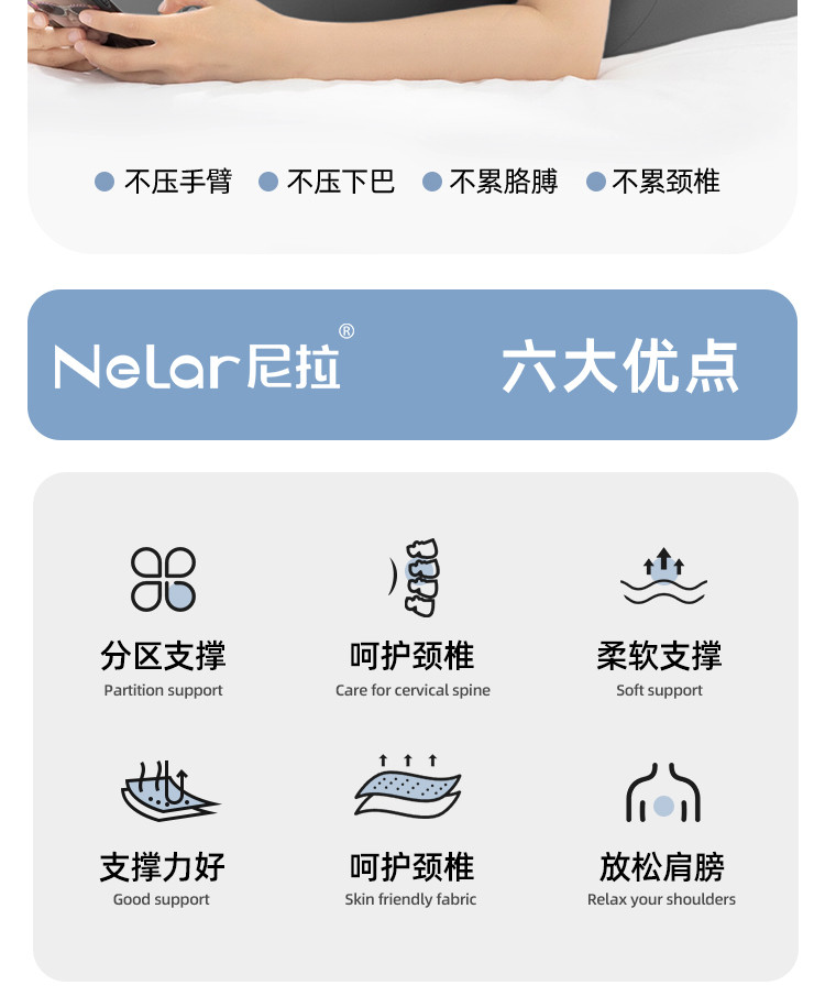 NeLar Multi Position Prone Pillow Ergonomic Bed Read Leg Circulation ...