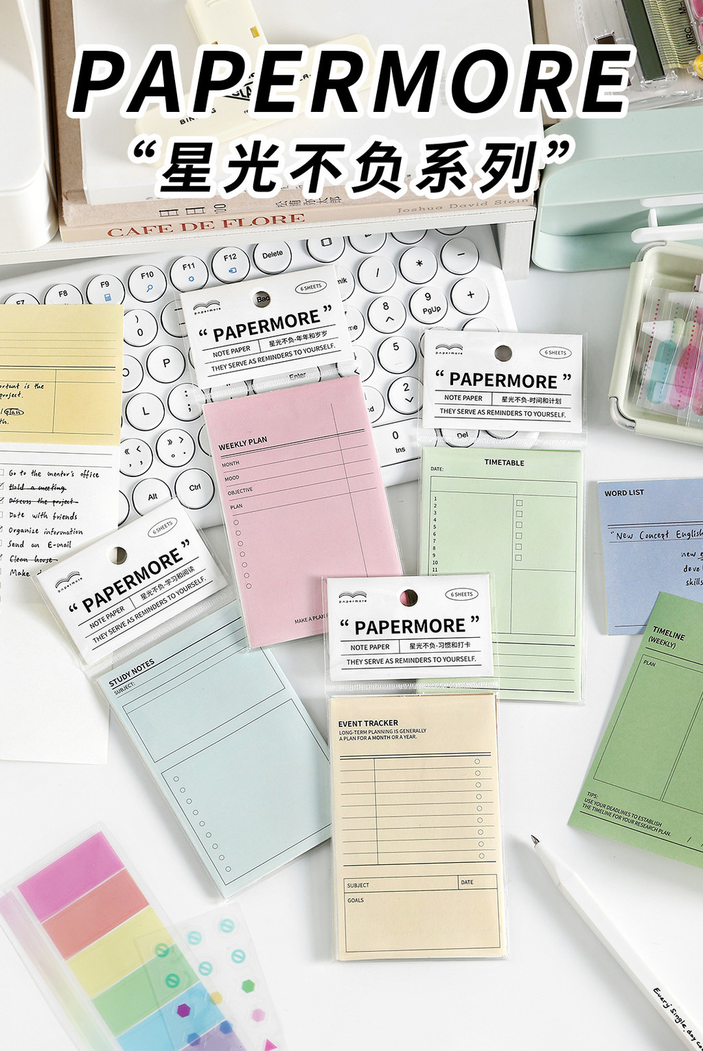 6 Sheets Foldable Memo Notes Office Paper Memo Sheets Non-Sticky Memo ...