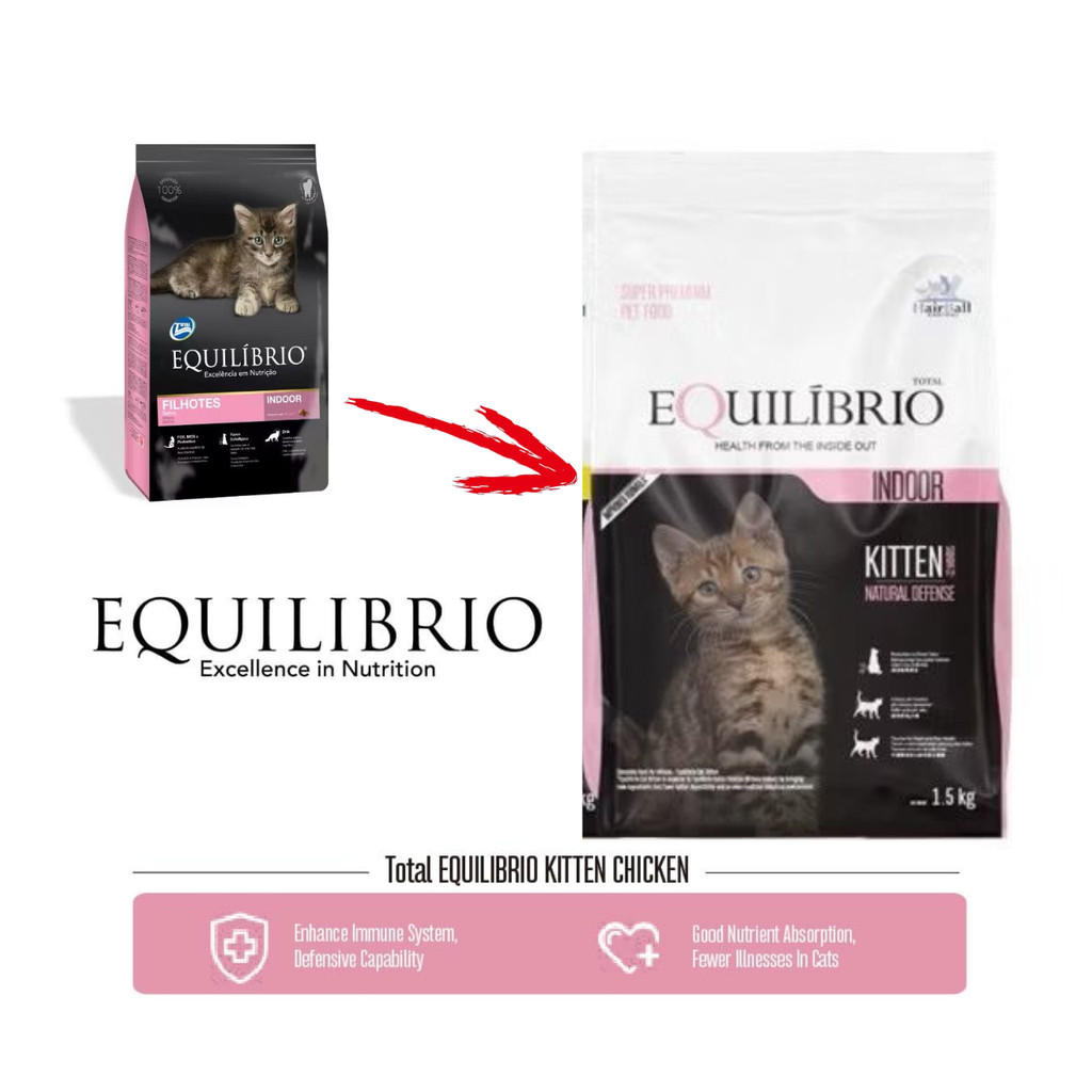 Equilibrio Cat Dry Food 7.5kg Adult Hairball Long Hair Kitten | Shopee ...