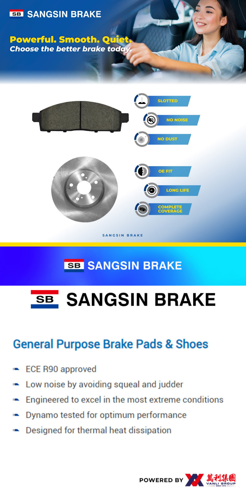 SANGSIN Brake Pad Front For Nissan Almera Grand Livina Latio Toyota ...