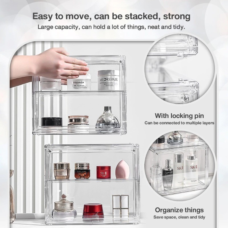 Mson pet Acrylic Transparent Display Box Magnetic Toy Model Storage Box ...