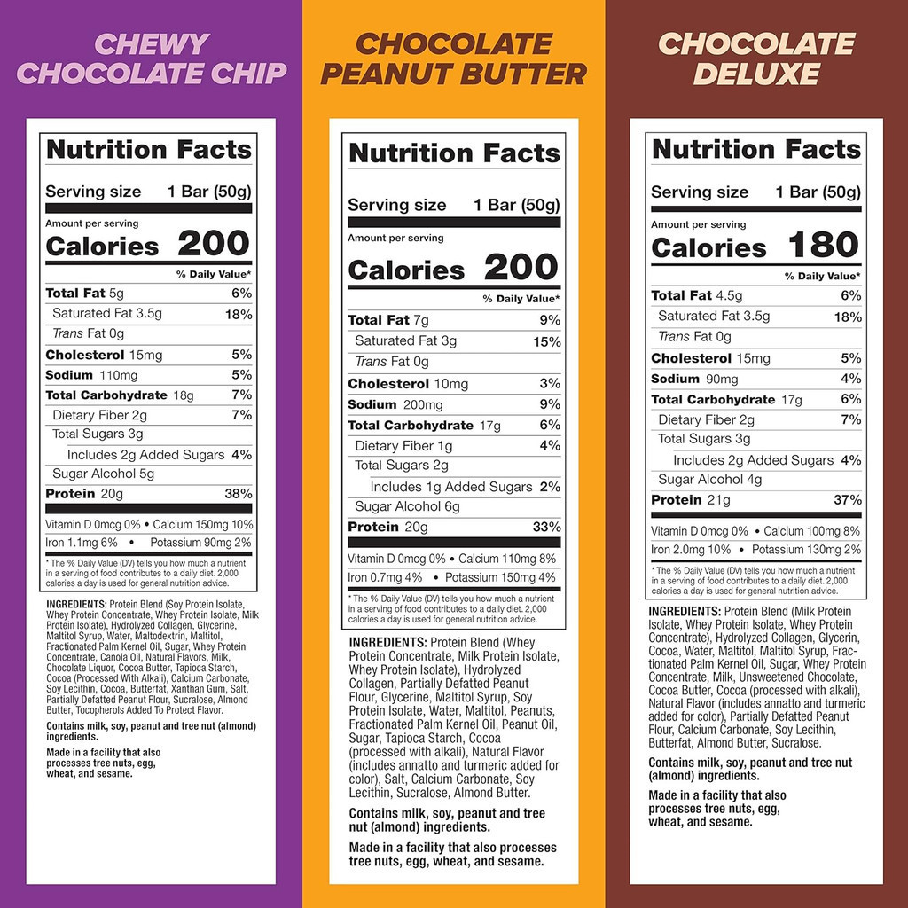 Pure Protein Bars High Protein Build Muscle Post Workout 6 to 12 Pack ...