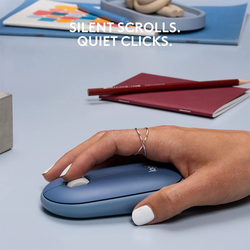 Logi Pebble M350 Slim Compact Bluetooth Wireless Mouse With ...