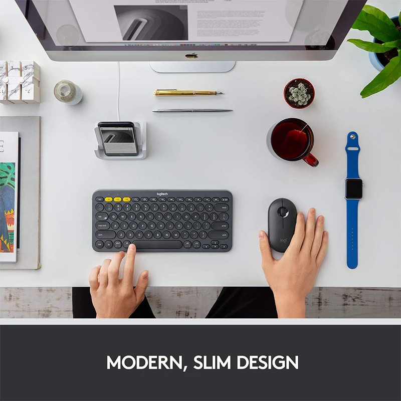 Logi Pebble M350 Slim Compact Bluetooth Wireless Mouse With ...