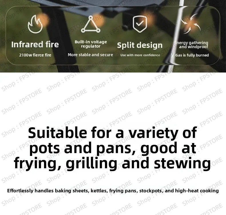 BLACKDOG Camping Stove Portable IGT Infrared Energy Saving Split Type ...