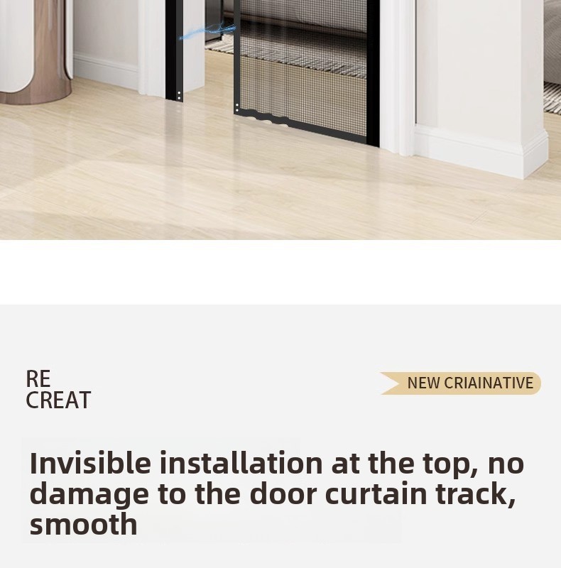 YoCiao Magnetic Screen Door – Track Sliding Mosquito Net Partition ...
