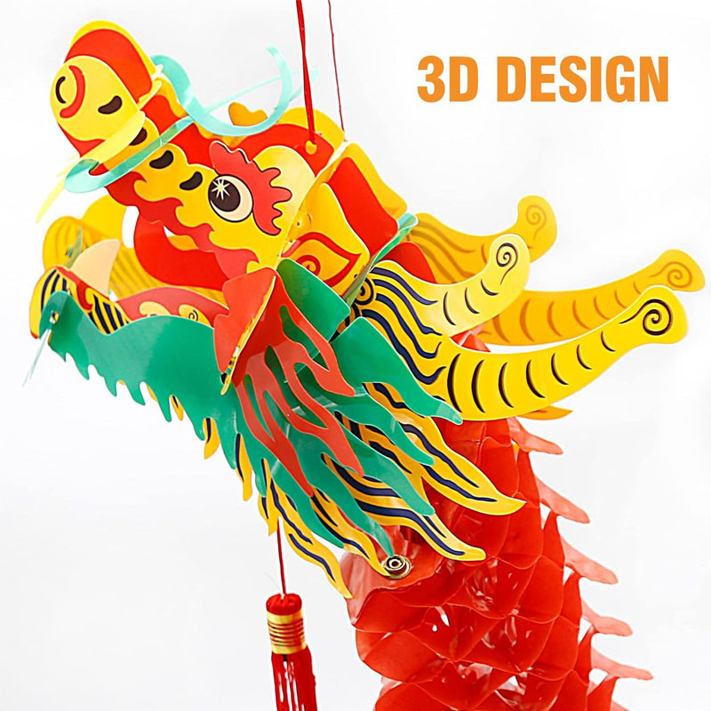 CNY 2026 Chinese Paper Dragon Lantern New Year Spring Festival Hanging ...