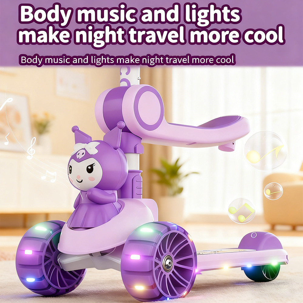 Park Adventure Kuromi Scooter Foldable Adjustable Height LED Flash ...