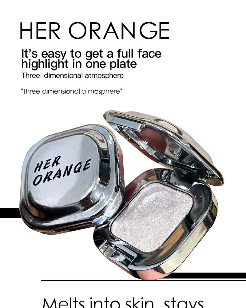 HERORANGE Square Single Highlighter Powder, Creamy Soft Texture ...