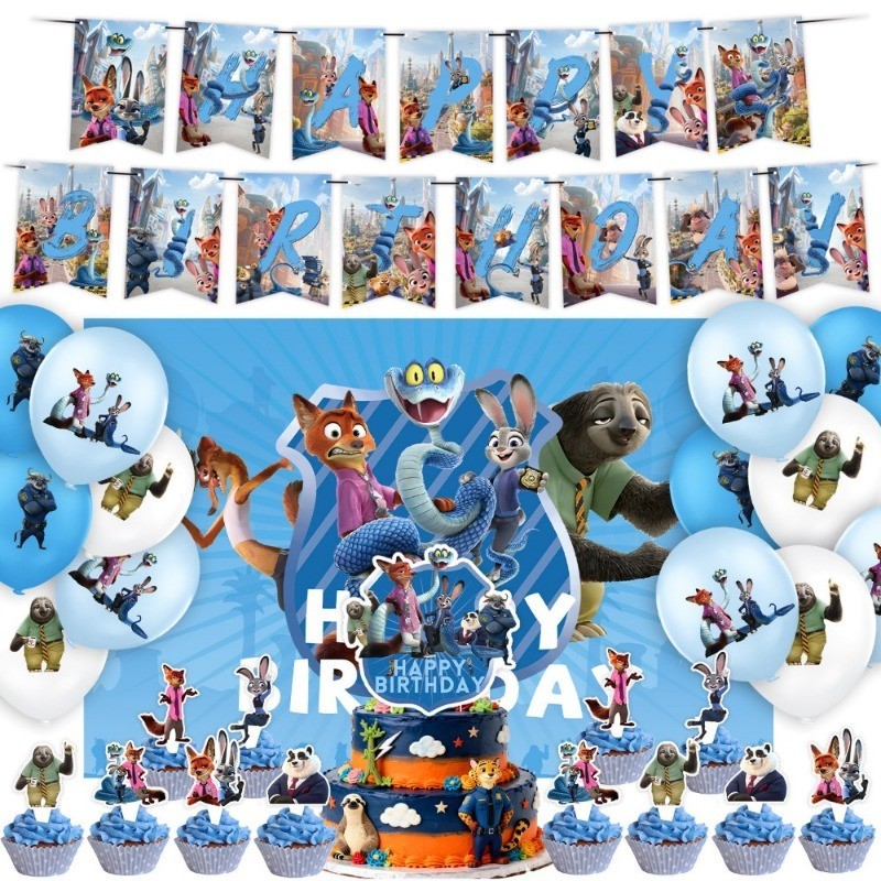 Zootopia Birthday Theme Party Decorations Plates Tablecloths Cake ...